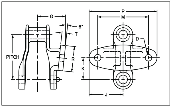 Item # 477-G1, 400 Class Pintle Chain Attachment On Allied-Locke Industries