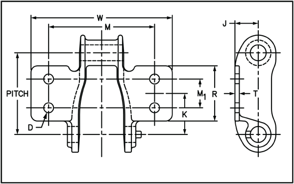 Item # 488-K2, 400 Class Pintle Chain Attachment On Allied-Locke Industries