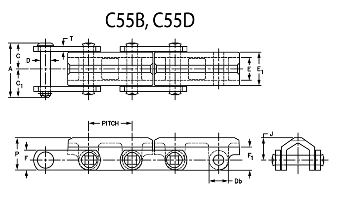 Item # C55B, Combination Transfer Chain On Allied-Locke Industries