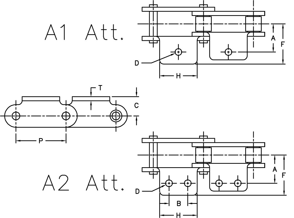 Double Pitch Bent, One Side Attachment On Allied-Locke Industries