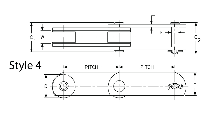 Item # CC5, 6.000" Pitch Chain, Straight Sidebars On Allied-Locke ...