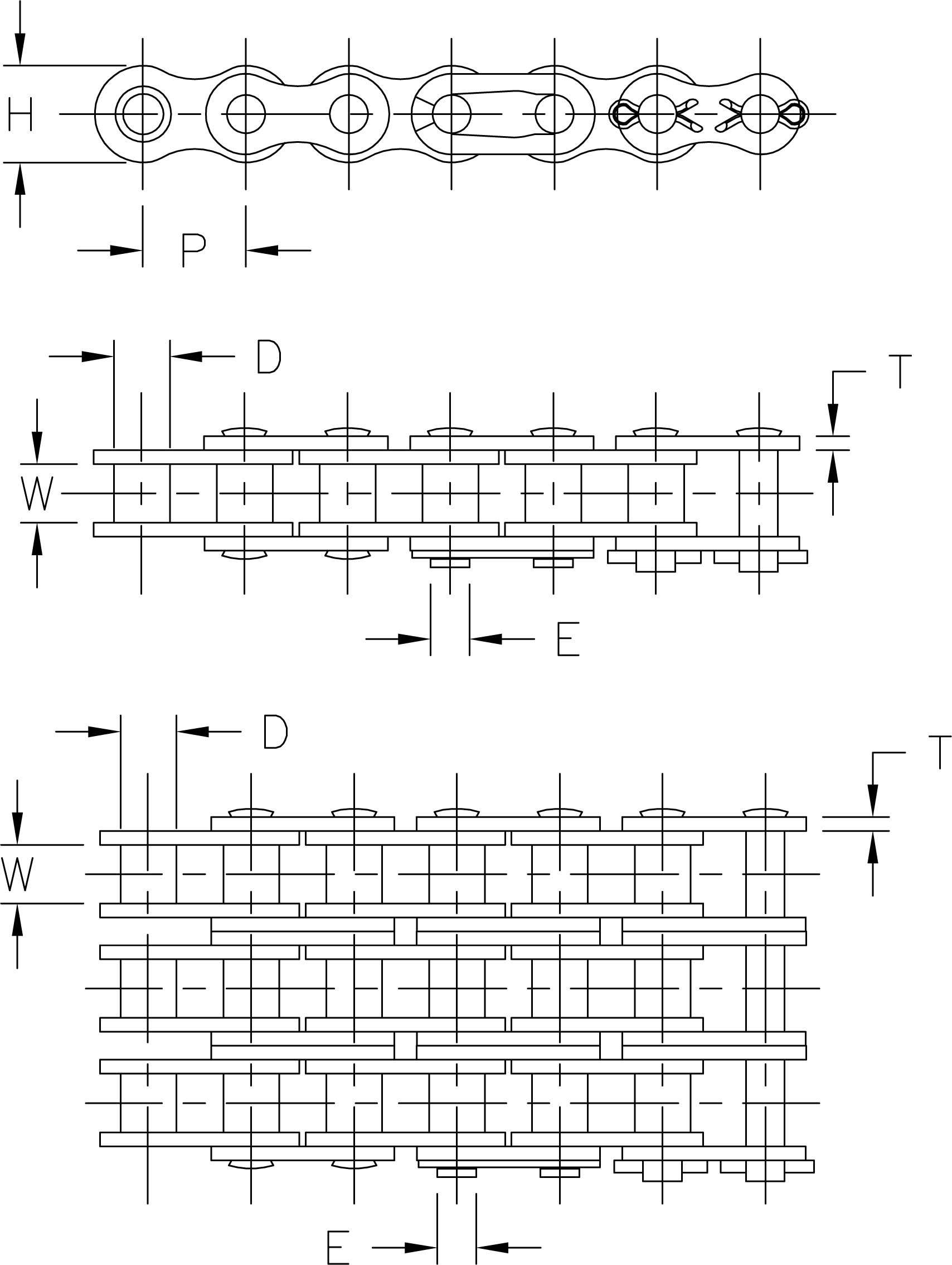 Item # 40-4, ANSI Multiple Strand Roller Chains On Allied-Locke Industries