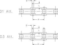 Double Pitch Extended Pin, One Side Attachment On Allied-Locke Industries
